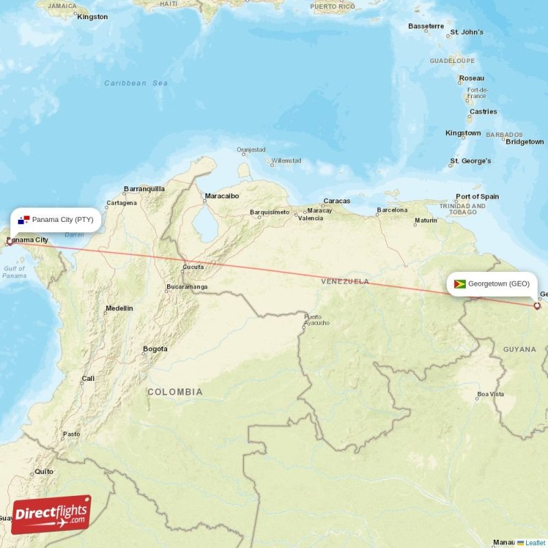 Direct flights from Georgetown to Panama City, GEO to PTY non-stop ...