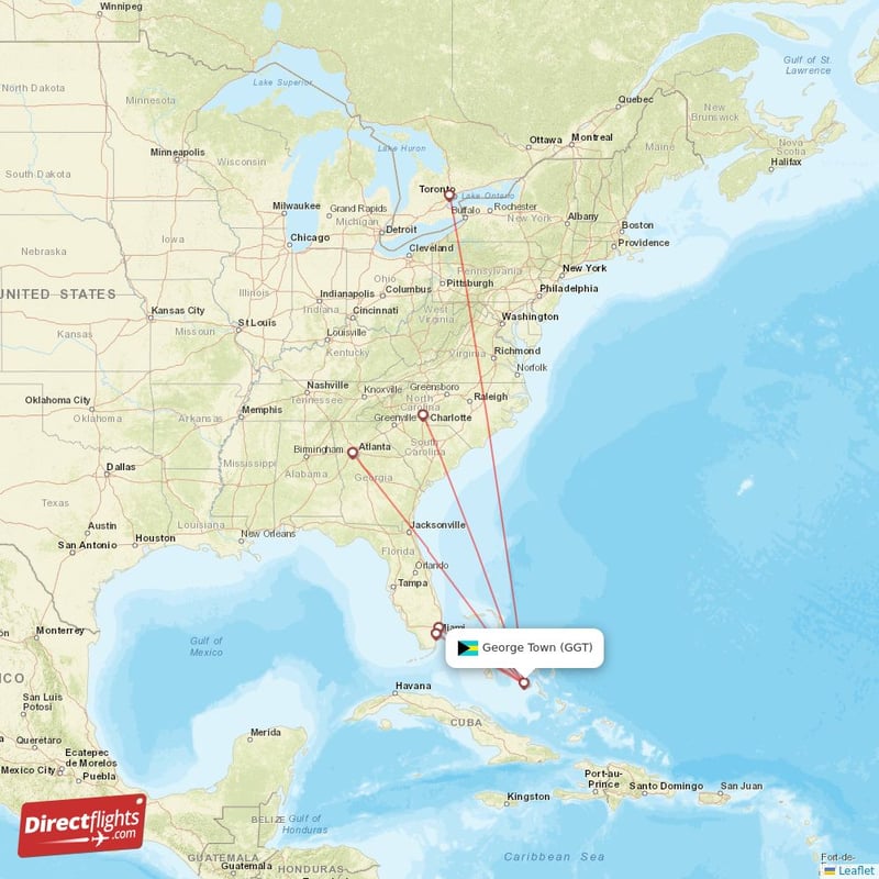 Direct flights to George Town - GGT, Bahamas - Directflights.com