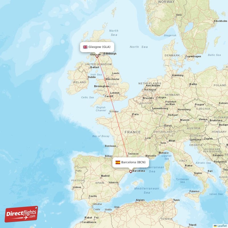 Direct flights from Glasgow to Barcelona, GLA to BCN non-stop - Directflights.com