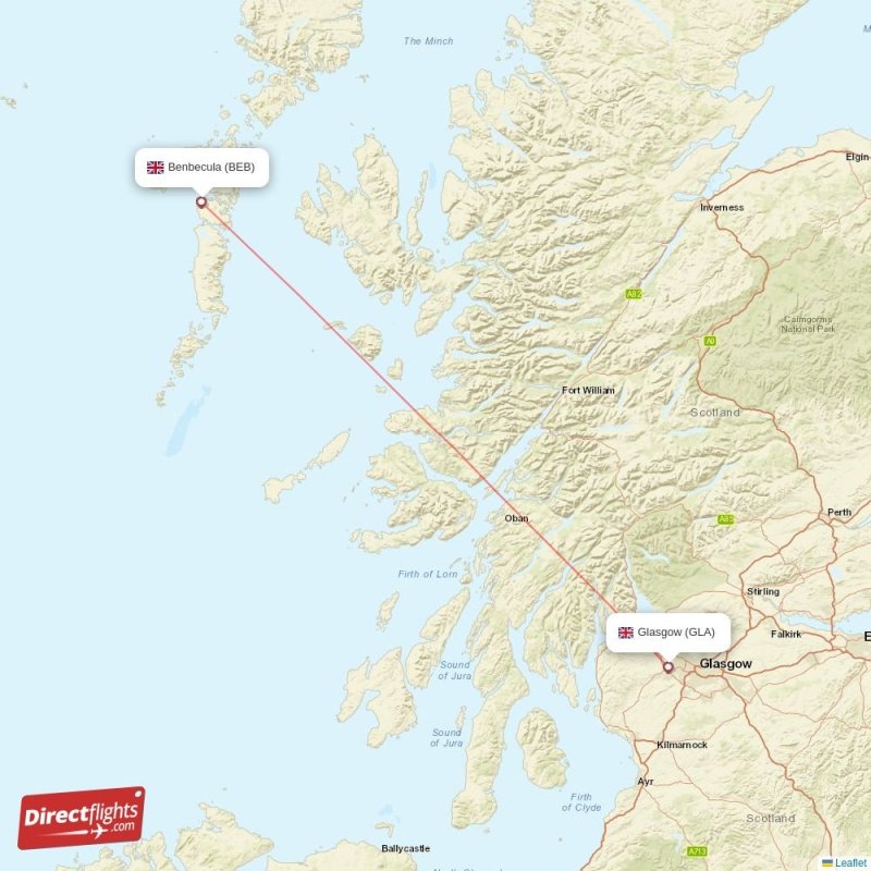 Direct flights from Glasgow to Benbecula (GLA-BEB) - Directflights.com