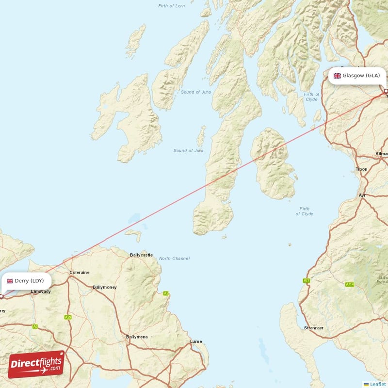 Direct flights from Glasgow to Derry, GLA to LDY non-stop ...