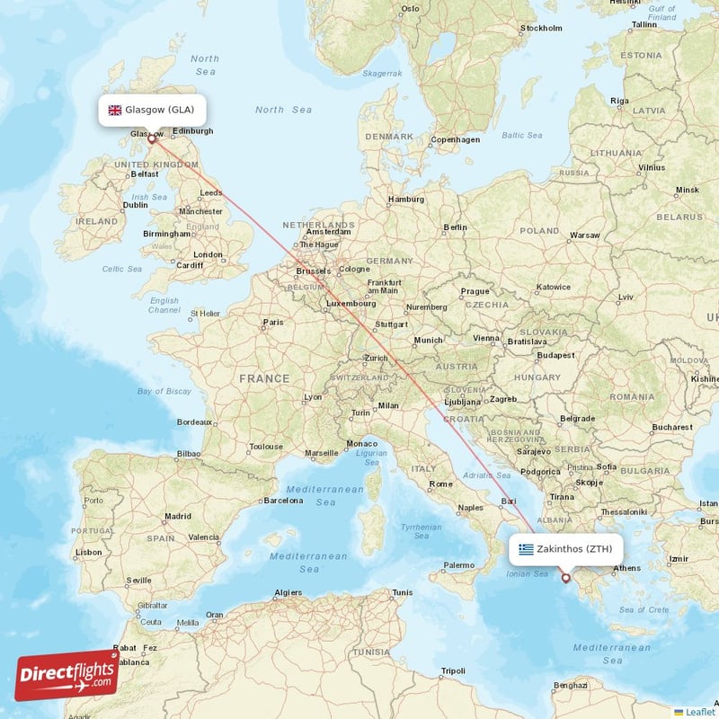 Direct flights from Glasgow to Zakinthos, GLA to ZTH non-stop - Directflights.com