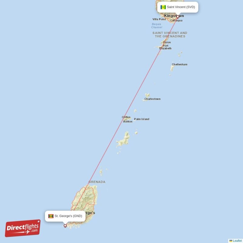 Direct flights from St. George's to Saint Vincent, GND to SVD non-stop ...