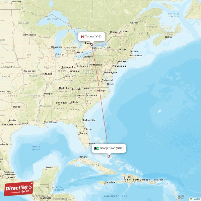 Direct flights from St. George's to Toronto, GND to YYZ non-stop ...