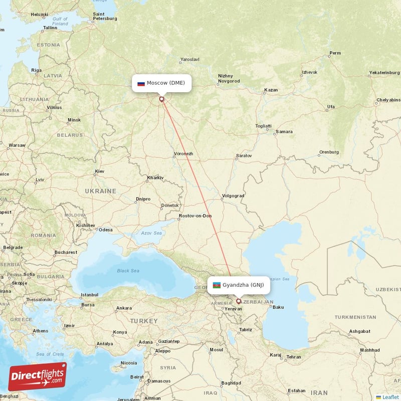 Direct flights from Gyandzha to Moscow, GNJ to DME non-stop ...