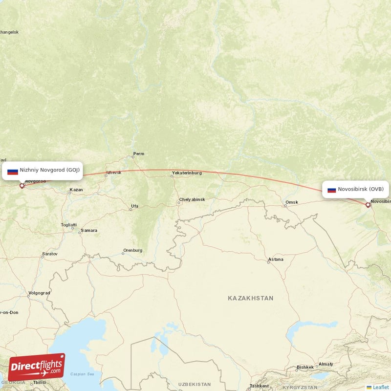 Direct flights from Nizhniy Novgorod to Novosibirsk, GOJ to OVB non ...