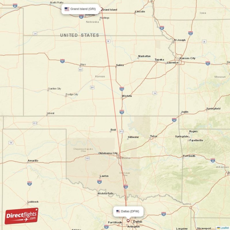 Direct flights from Grand Island to Dallas, GRI to DFW non-stop ...