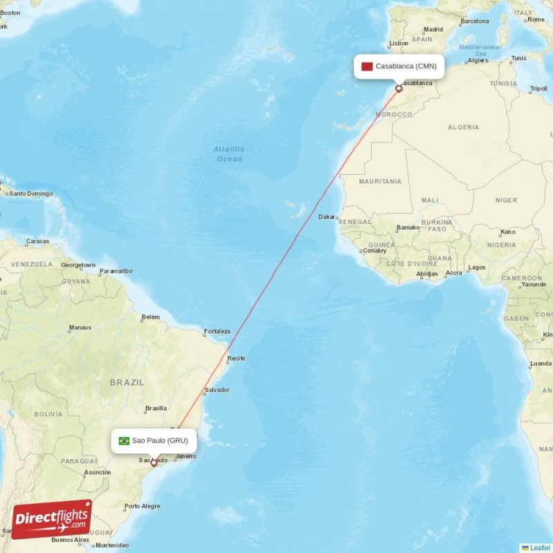 Direct flights from Sao Paulo - 108 destinations - GRU, Brazil ...