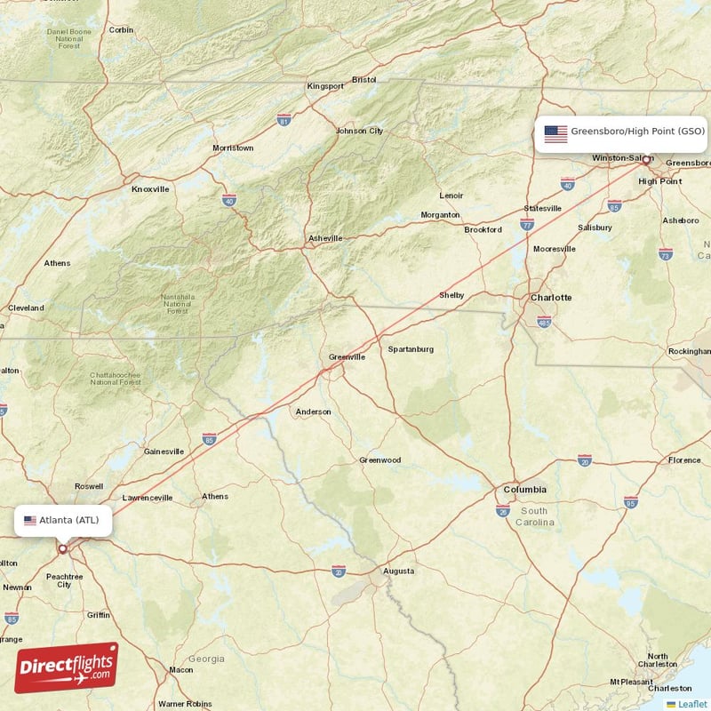 Direct flights from Greensboro/High Point to Atlanta, GSO to ATL non ...