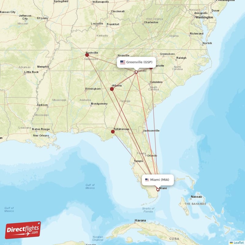 Direct flights from Greenville to Miami, GSP to MIA non-stop ...