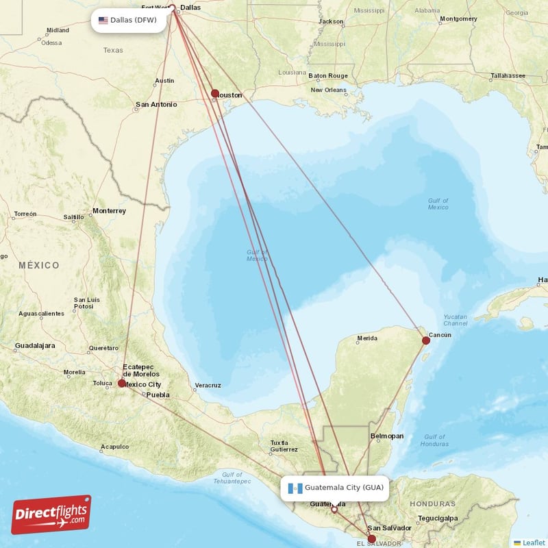 Direct flights from Guatemala City to Dallas, GUA to DFW non-stop ...