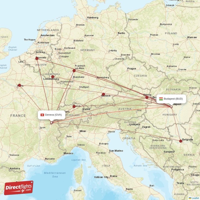 Direct flights from Geneva to Budapest, GVA to BUD non-stop - Directflights.com
