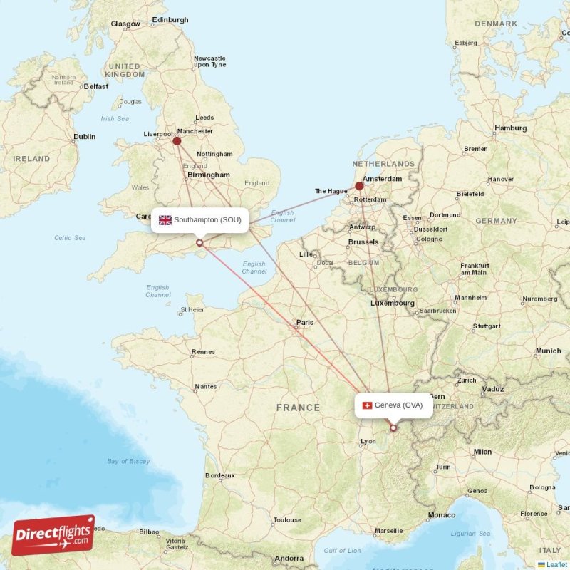 Direct flights from Geneva to Southampton (GVA-SOU) - Directflights.com