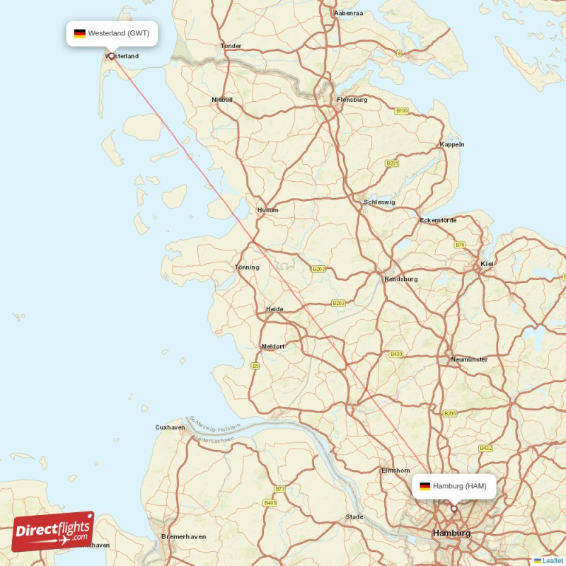 Direct flights from Westerland to Hamburg, GWT to HAM non-stop ...