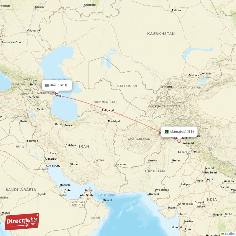 Direct flights from Baku to Islamabad, GYD to ISB non-stop - Directflights.com