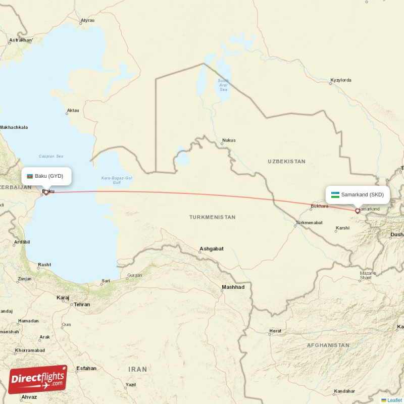 Direct flights from Baku to Samarkand (GYD-SKD) - Directflights.com