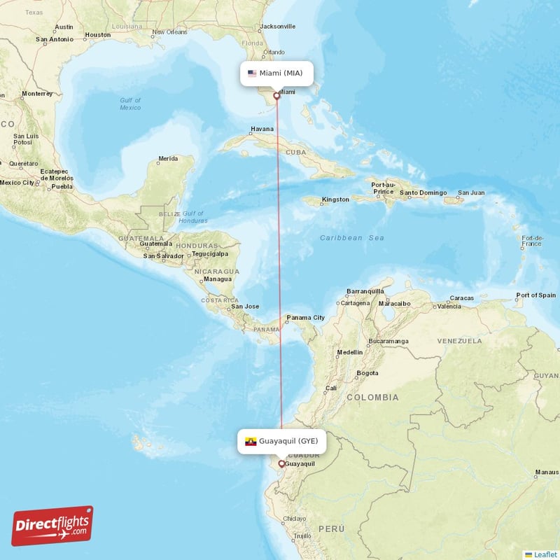 Direct flights from Guayaquil to Miami, GYE to MIA non-stop - Directflights.com