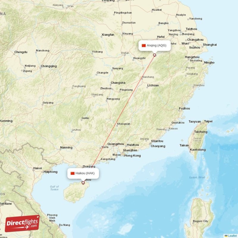 Direct flights from Haikou to Anqing, HAK to AQG non-stop ...