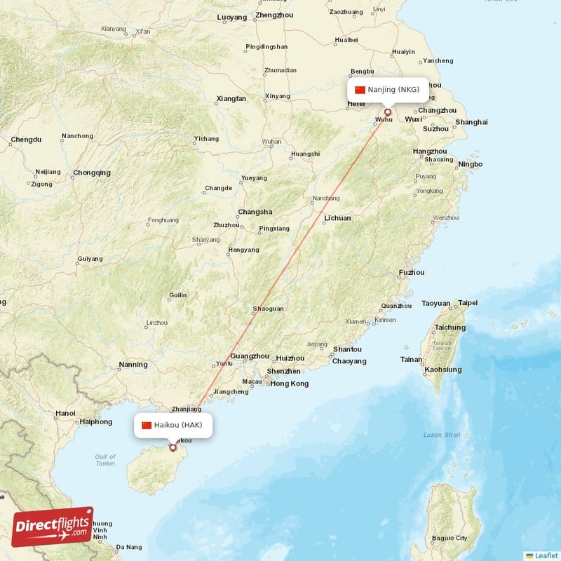 Direct flights from Haikou to Nanjing, HAK to NKG non-stop - Directflights.com