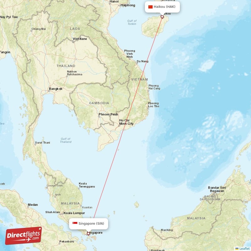 Direct flights from Haikou to Singapore, HAK to SIN non-stop ...