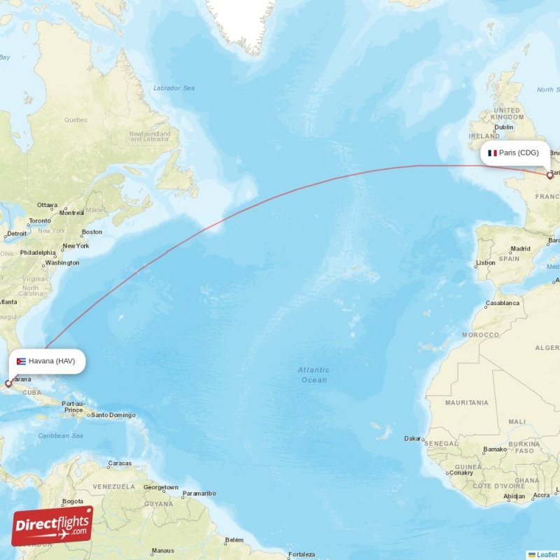 Direct flights from Havana to Paris, HAV to CDG non-stop ...