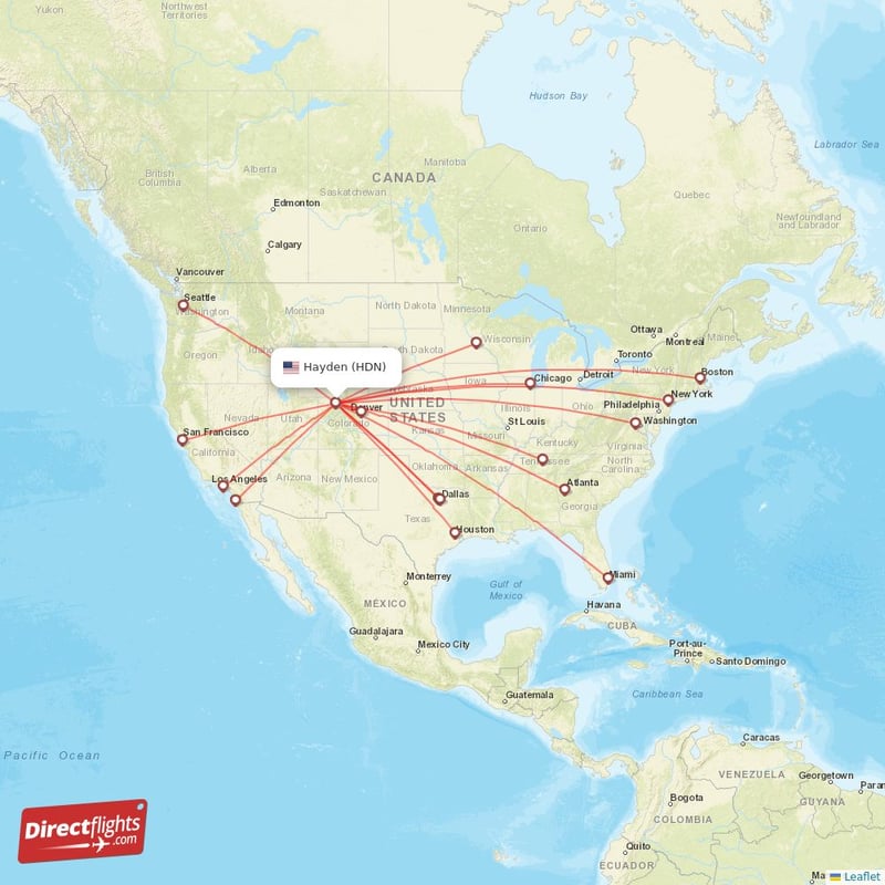 Direct flights to Hayden - HDN, USA - Directflights.com