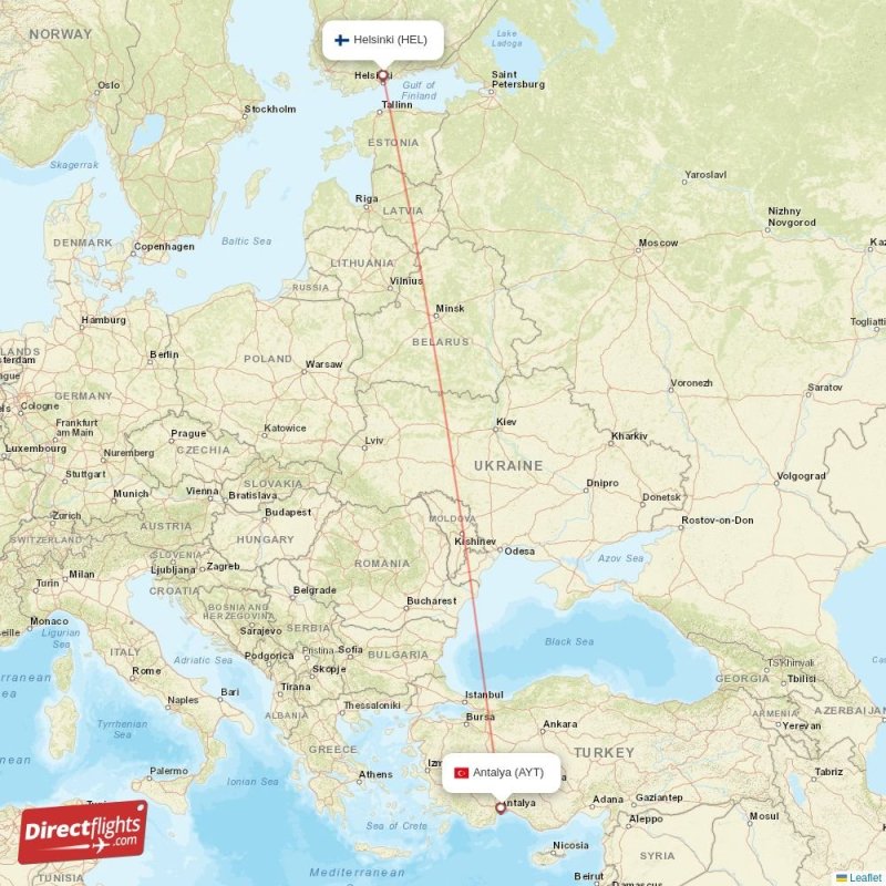 Direct flights from Helsinki to Antalya (HEL-AYT) - Directflights.com