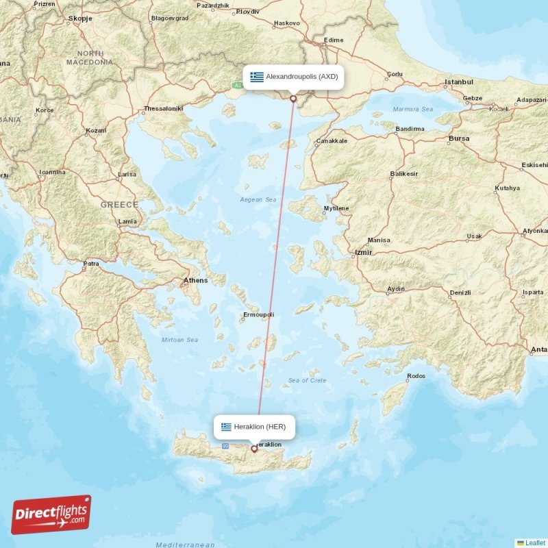 Direct flights from Heraklion to Alexandroupolis, HER to AXD non-stop ...