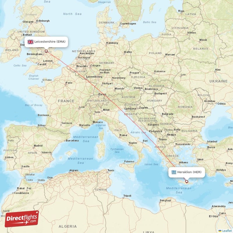 Direct flights from Heraklion to Leicestershire, HER to EMA non-stop ...