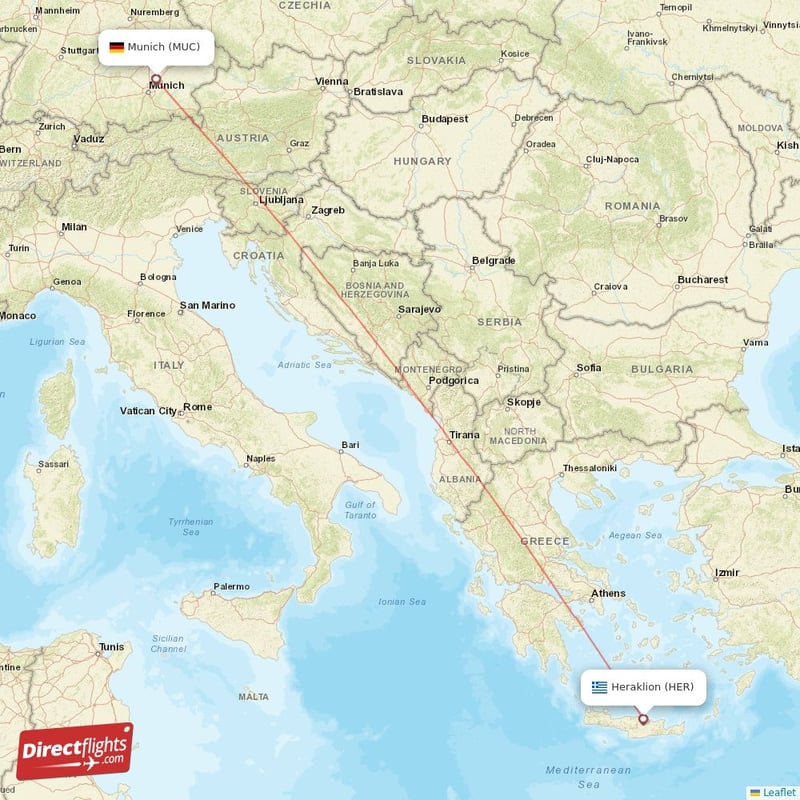 Direct flights from Heraklion to Munich, HER to MUC non-stop - Directflights.com