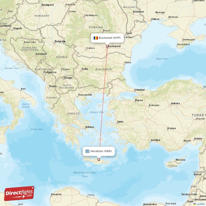 Direct flights from Heraklion to Bucharest, HER to OTP non-stop - Directflights.com
