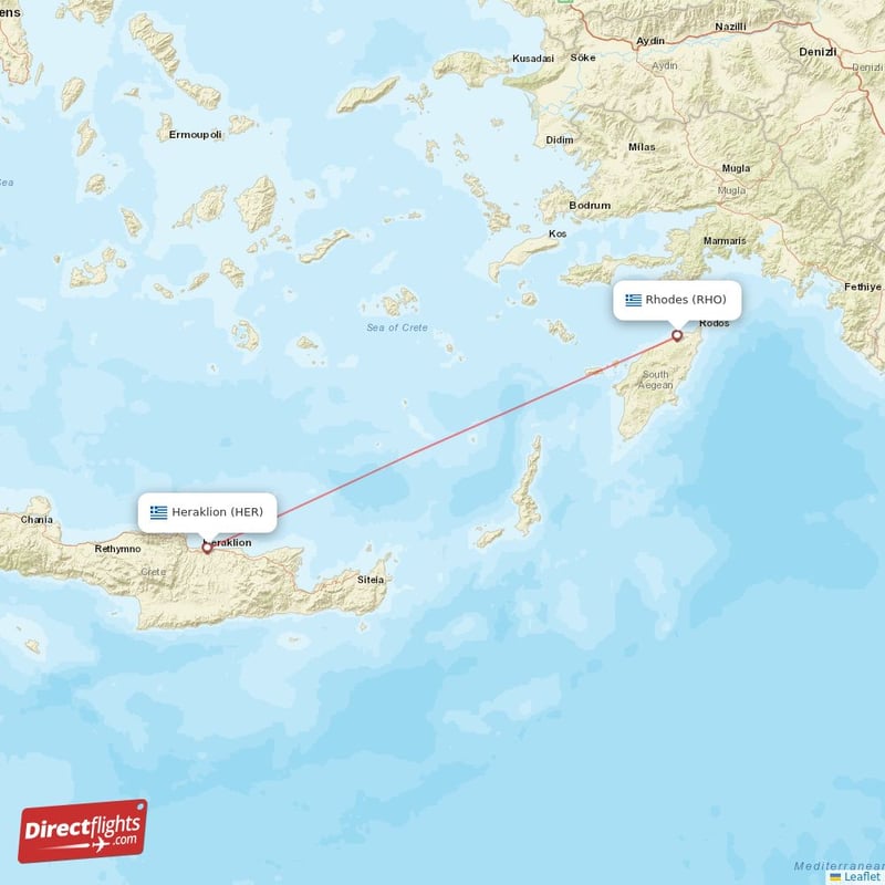 Direct flights from Heraklion to Rhodes, HER to RHO non-stop ...
