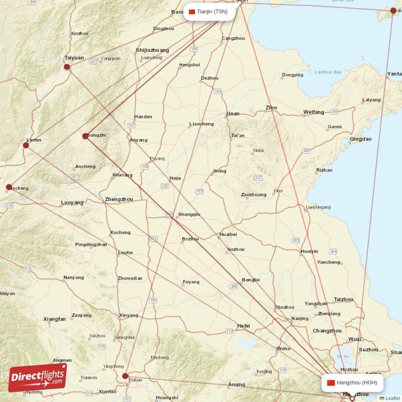 Direct flights from Hangzhou to Tianjin (HGH-TSN) - Directflights.com