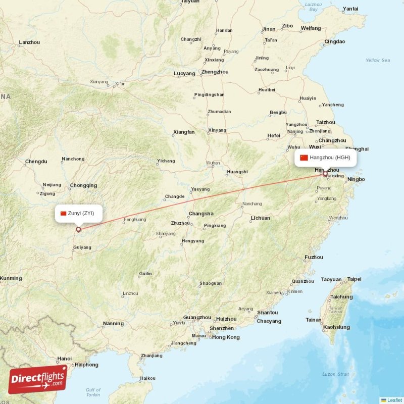 Direct flights from Hangzhou to Zunyi, HGH to ZYI non-stop ...