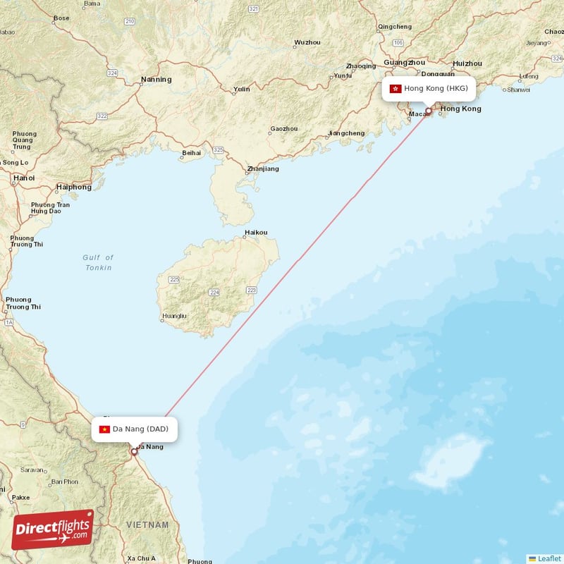Direct flights from Hong Kong to Da Nang, HKG to DAD non-stop - Directflights.com