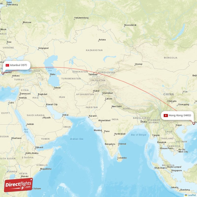 Direct flights from Hong Kong to Istanbul, HKG to IST non-stop - Directflights.com