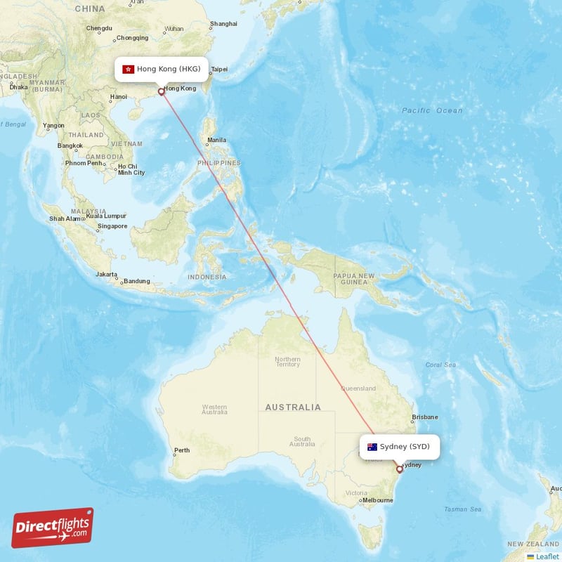 Direct flights from Hong Kong to Sydney, HKG to SYD non-stop - Directflights.com