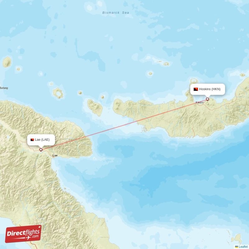 Direct flights from Hoskins to Lae, HKN to LAE non-stop - Directflights.com