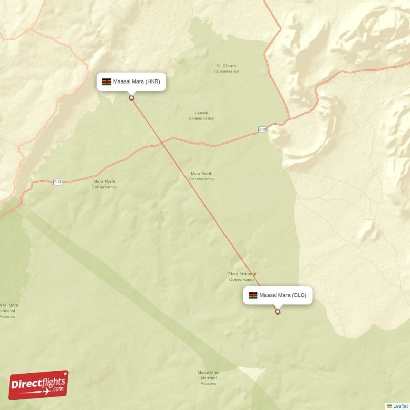 Direct flights from Maasai Mara to Maasai Mara (HKR-OLG ...