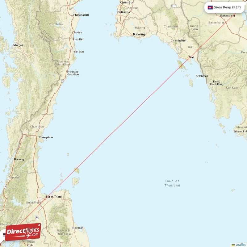 Direct flights from Phuket to Siem Reap, HKT to REP non-stop - Directflights.com