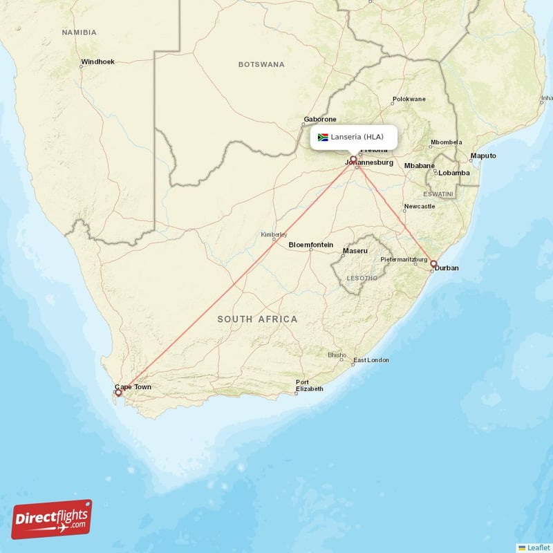 Direct flights to Lanseria - HLA, South Africa - Directflights.com