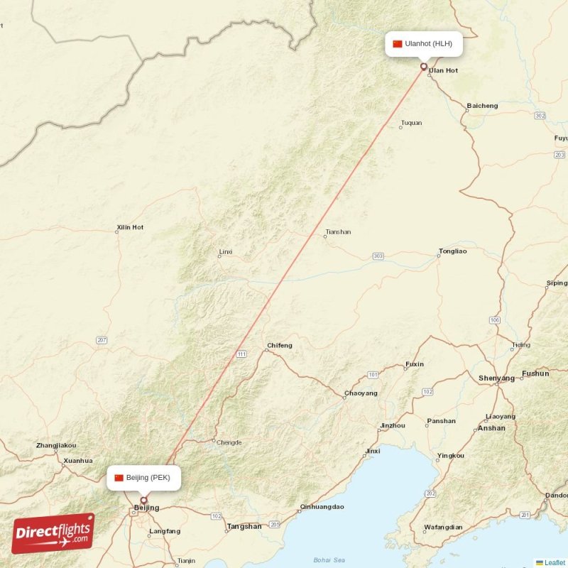 Direct flights from Ulanhot to Beijing, HLH to PEK non-stop ...