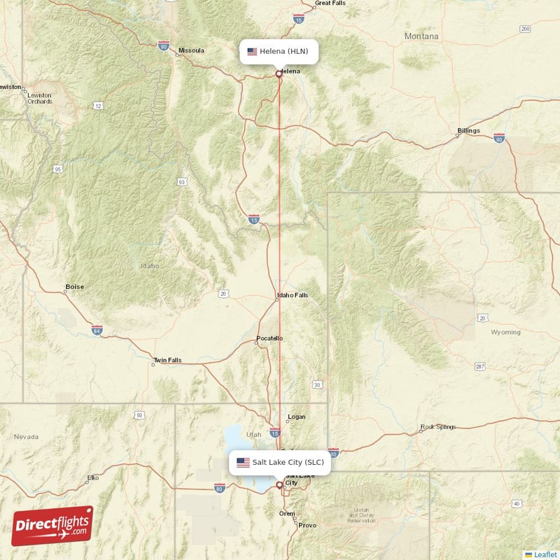 Direct flights from Helena to Salt Lake City, HLN to SLC non-stop - Directflights.com