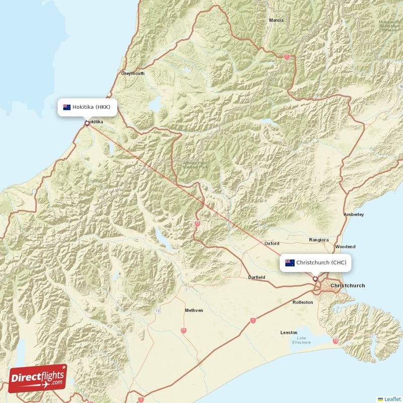 Direct flights from Hamilton to Christchurch, HLZ to CHC non-stop ...
