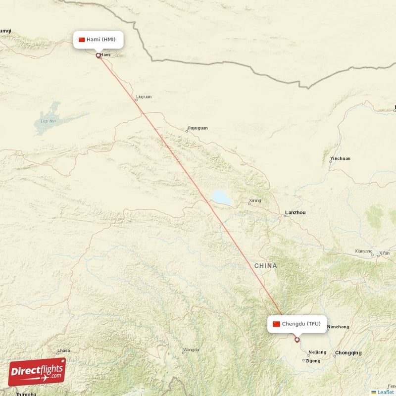 Direct flights from Hami to Chengdu, HMI to TFU non-stop ...