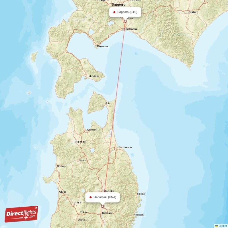 Direct flights from Hanamaki to Sapporo, HNA to CTS non-stop ...