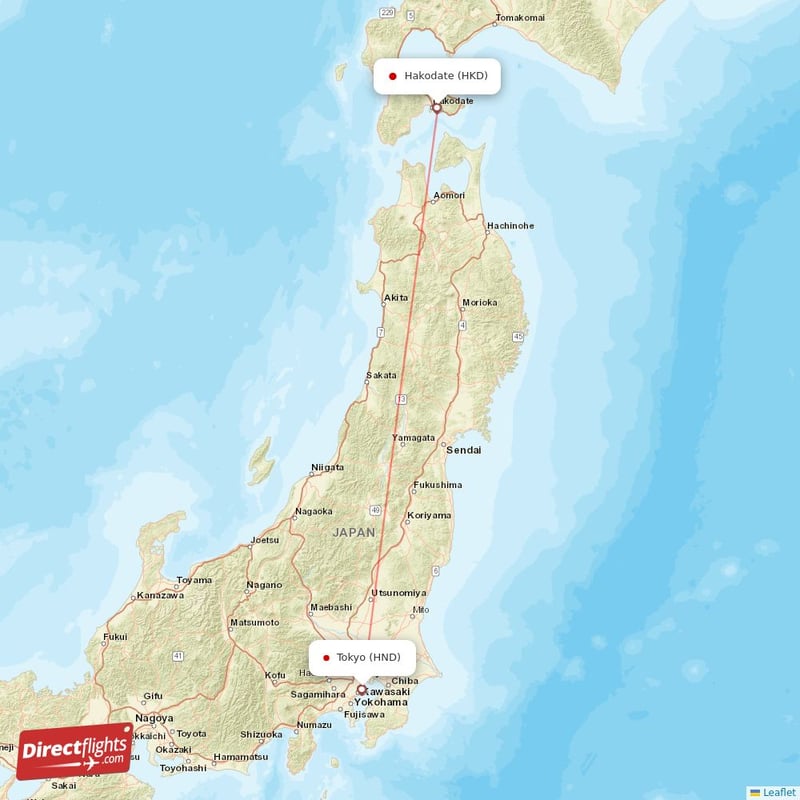 Direct flights from Tokyo to Hakodate, HND to HKD non-stop ...