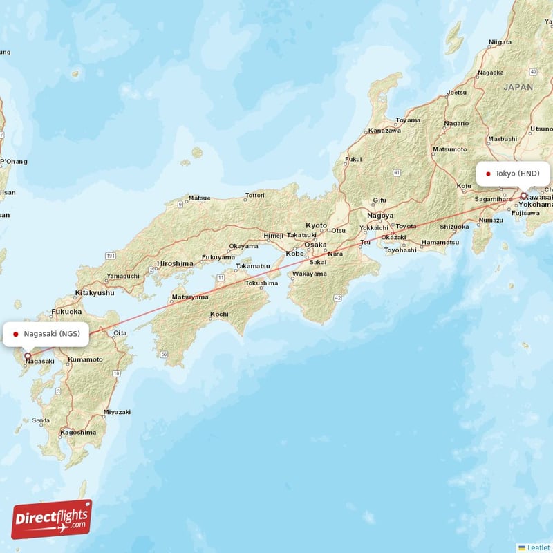 Direct flights from Tokyo to Nagasaki, HND to NGS non-stop ...