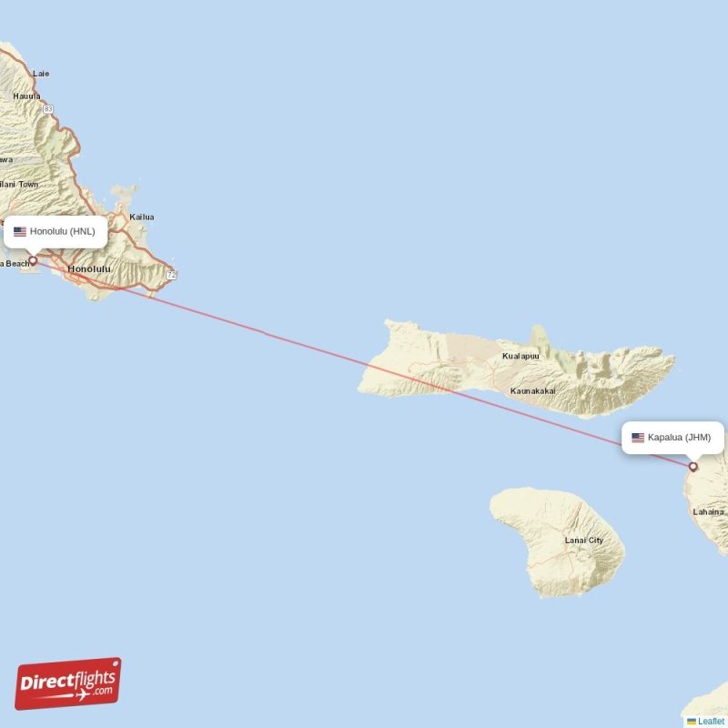 Direct flights from Honolulu to Kapalua, HNL to JHM non-stop ...