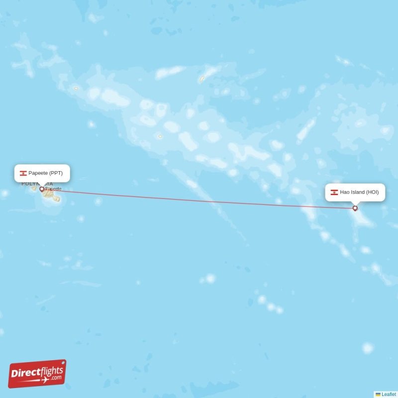 Direct flights from Hao Island to Papeete, HOI to PPT non-stop ...